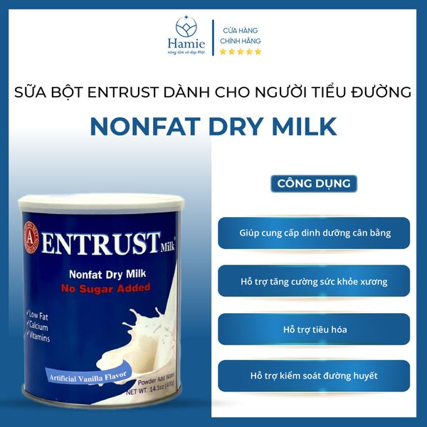 Sữa Entrust 400gr Dành Cho Người Tiểu Đường Nonfat Dry Milk MỹSữa Bột ...