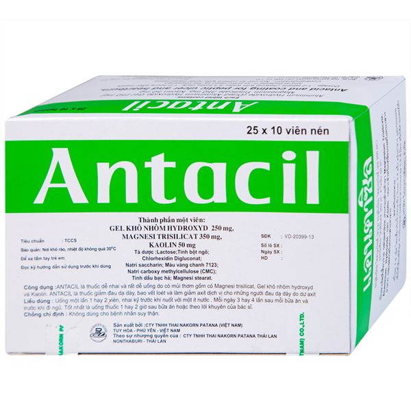 Thuốc Antacil 250mg Thai Nakorn Patana điều trị bệnh loét dạ dày, tá t ...