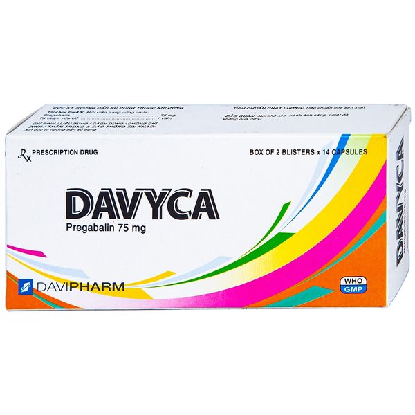 Thuốc Davyca 75mg Davipharm điều trị rối loạn lo âu lan tỏa (28 viên ...