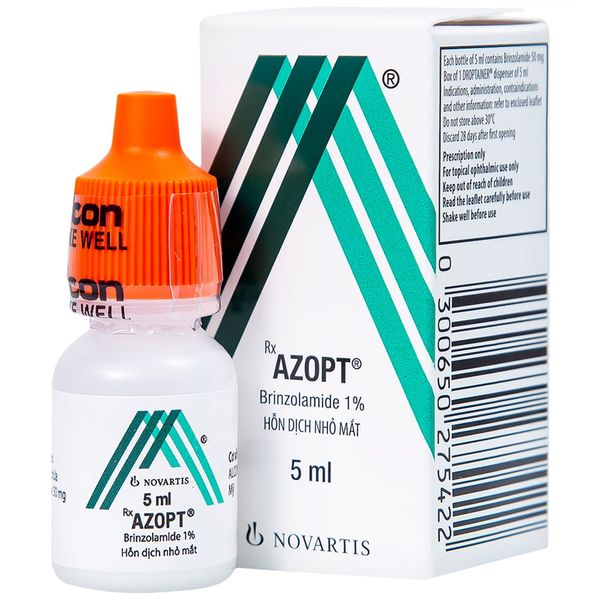 Thuốc nhỏ mắt Azopt Alcon điều trị tăng nhãn áp, glôcôm góc mở (5ml ...
