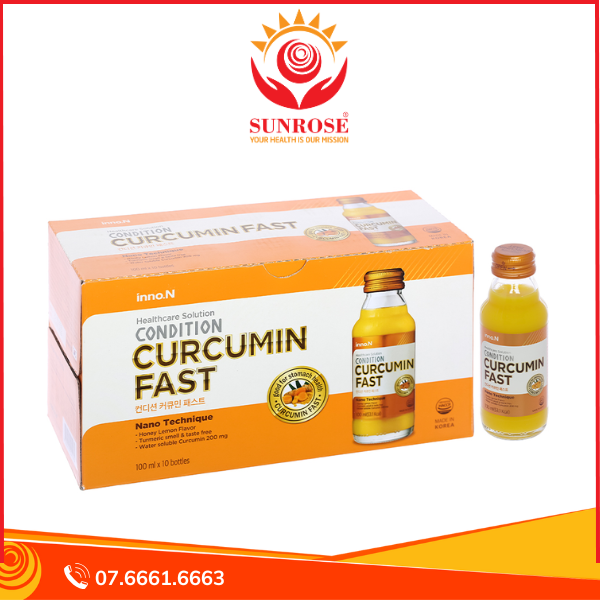 Nước uống Condition Curcumin Fast bảo vệ niêm mạc dạ dày hộp 10 chai x ...