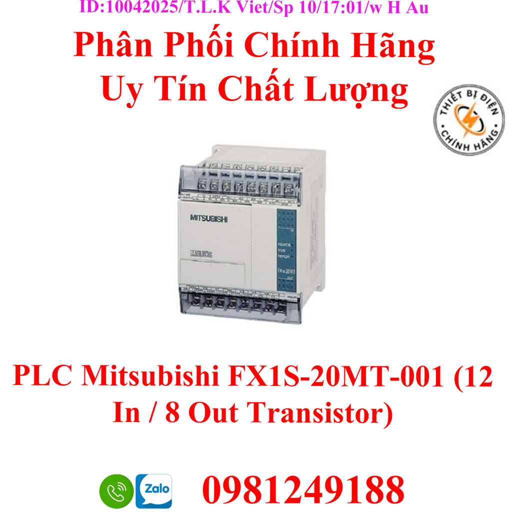 PLC Mitsubishi FX1S-20MT-001 (12 In / 8 Out Transistor) – thietbidienchinhhang