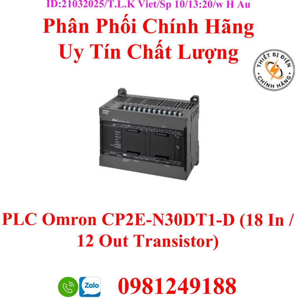 PLC Omron CP2E-N30DT1-D (18 In / 12 Out Transistor) – thietbidienchinhhang