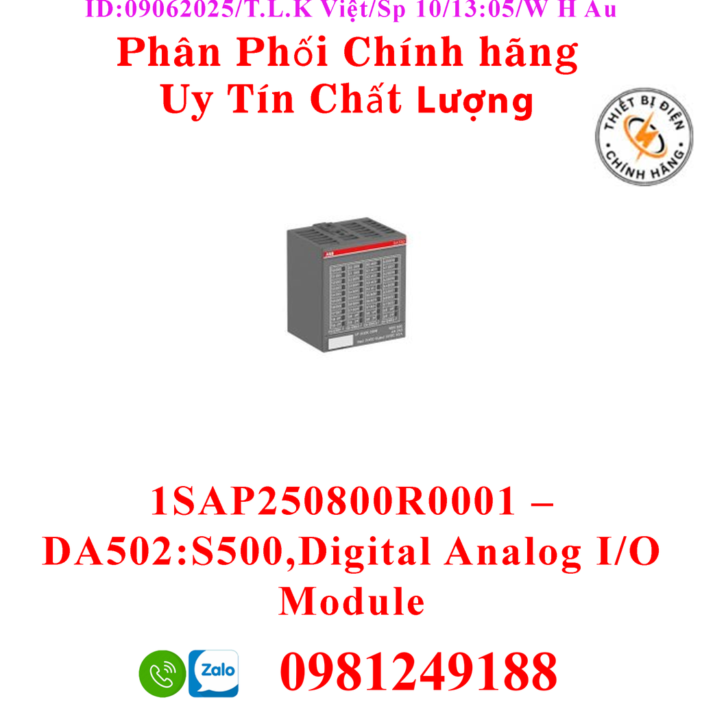 Module 1SAP250800R0001 – DA502:S500,Digital Analog I/O Module – thietbidienchinhhang