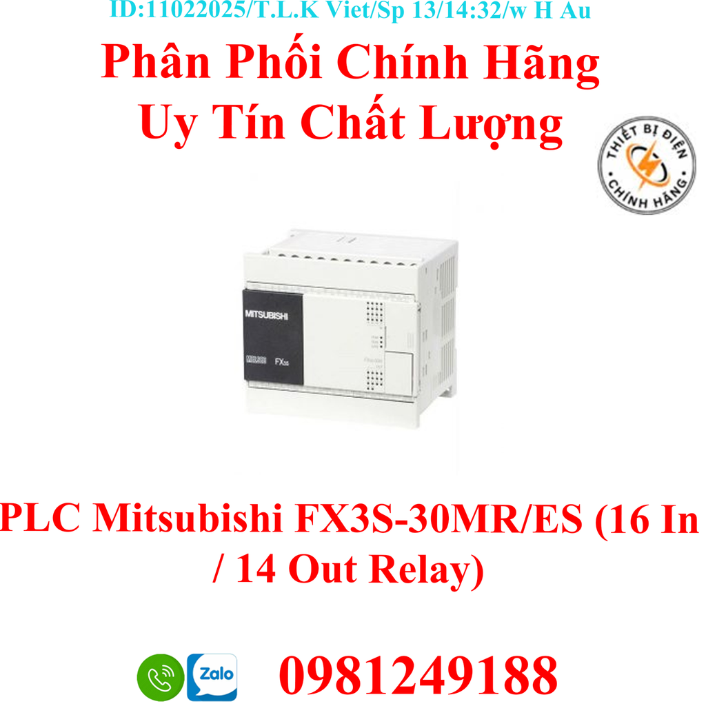 PLC Mitsubishi FX3S-30MR/ES (16 In / 14 Out Relay) – thietbidienchinhhang