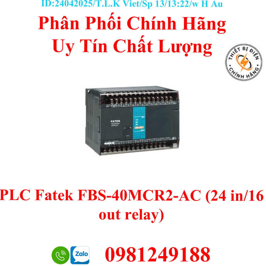 PLC Fatek FBS-40MCR2-AC (24 in/16 out relay) – thietbidienchinhhang