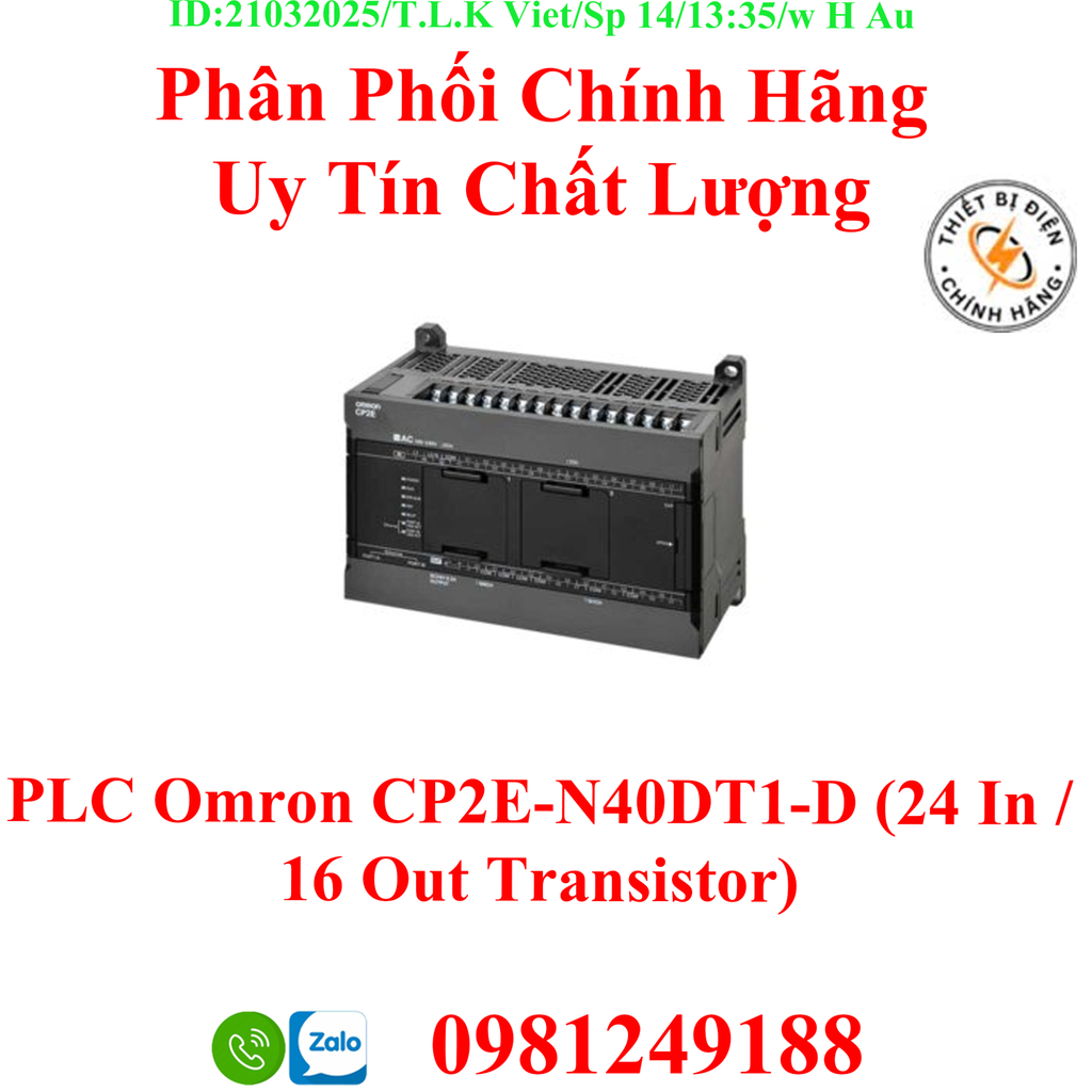 PLC Omron CP2E-N40DT1-D (24 In / 16 Out Transistor) – thietbidienchinhhang