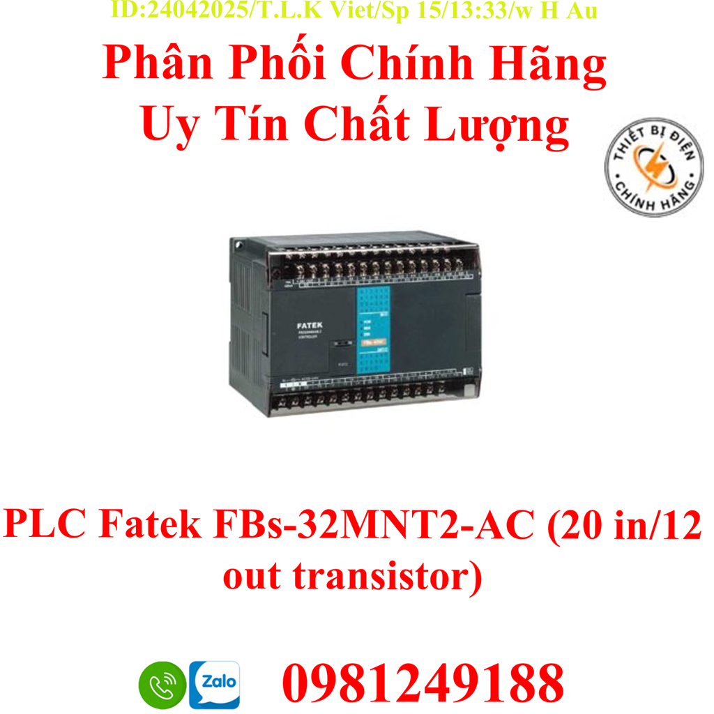 PLC Fatek FBs-32MNT2-AC (20 in/12 out transistor) – thietbidienchinhhang