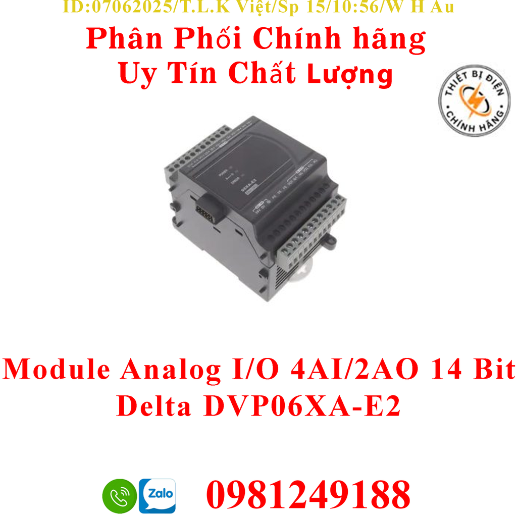 Module Analog I/O 4AI/2AO 14 Bit Delta DVP06XA-E2 – thietbidienchinhhang