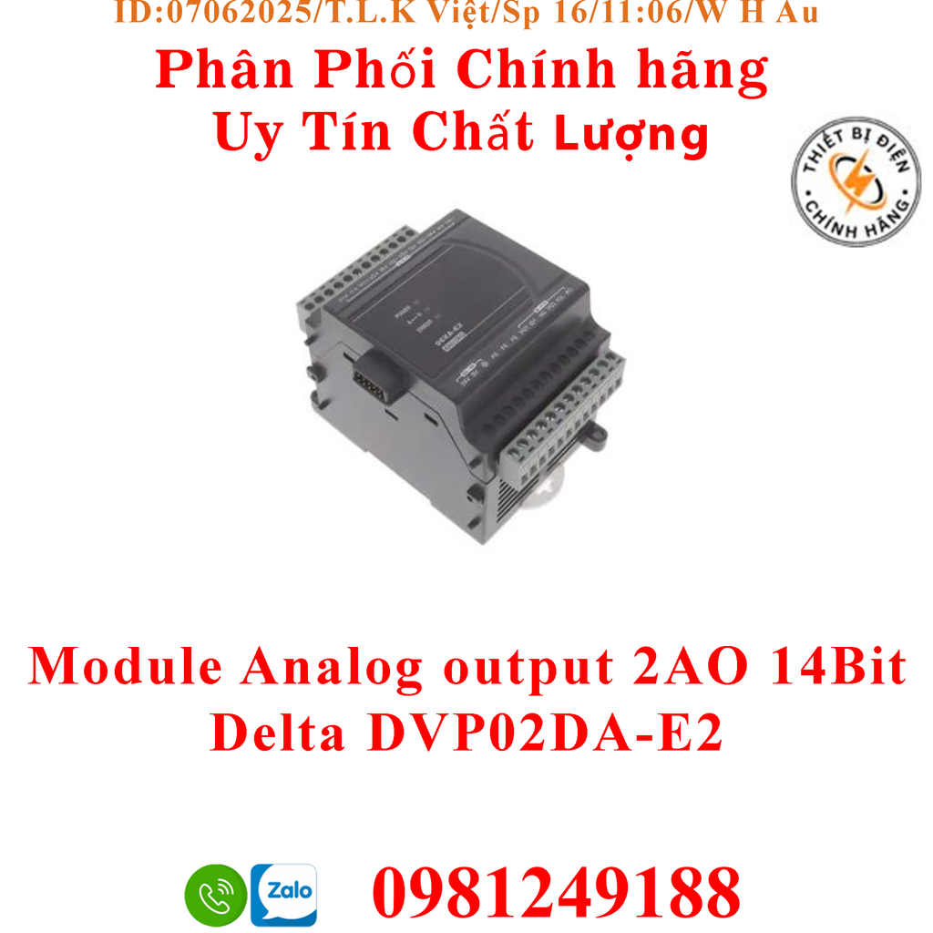 Module Analog output 2AO 14Bit Delta DVP02DA-E2 – thietbidienchinhhang