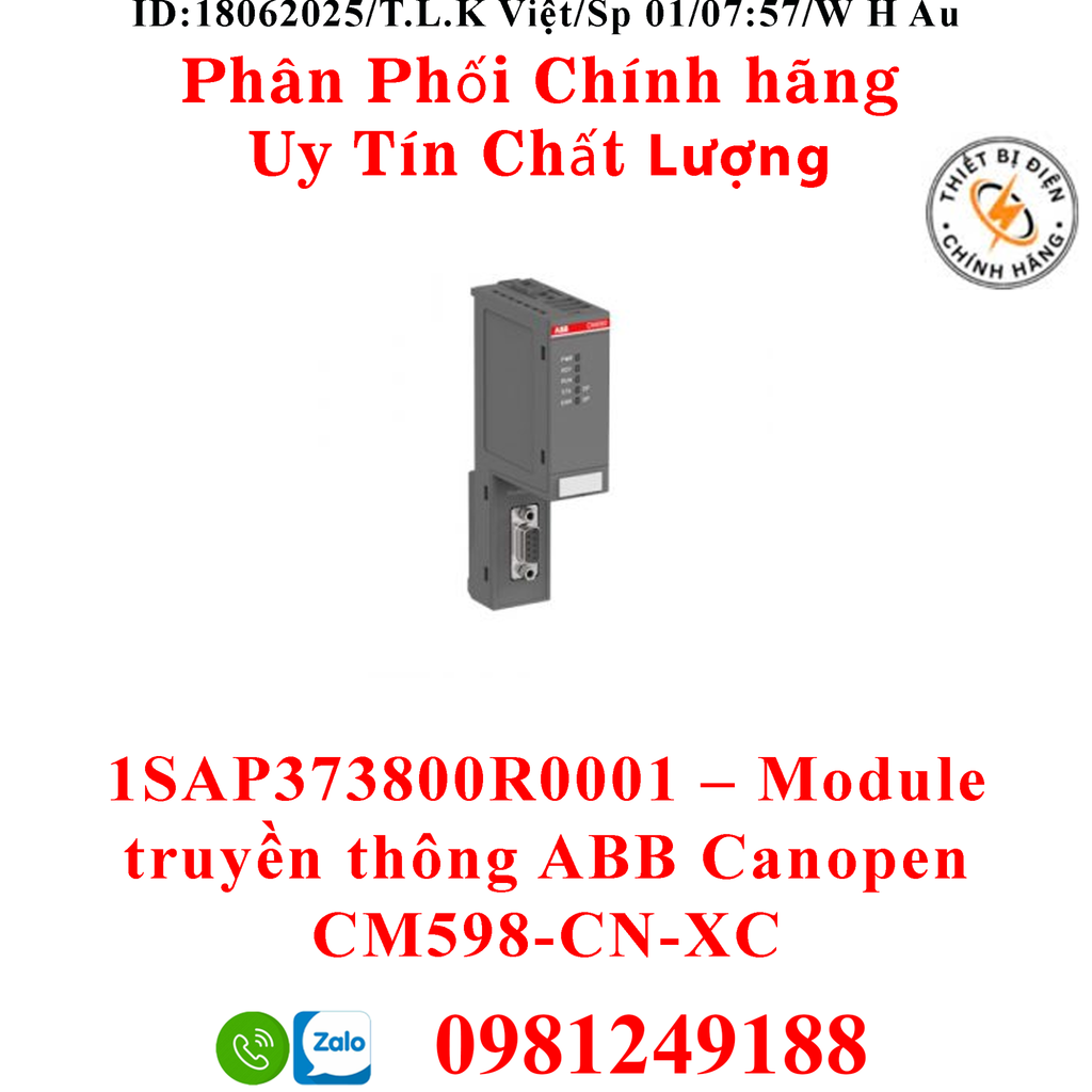 Module 1SAP373800R0001 – Module truyền thông ABB Canopen CM598-CN-XC – thietbidienchinhhang