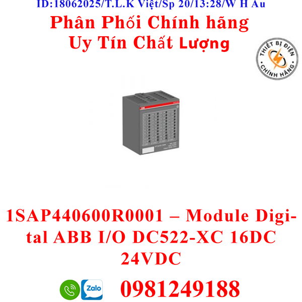 Module 1SAP440600R0001 – Module Digital ABB I/O DC522-XC 16DC 24VDC ...