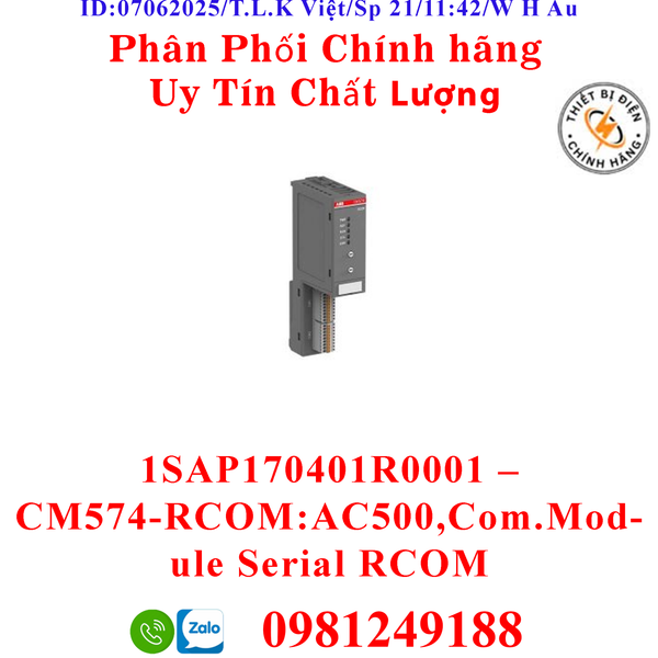 Module 1SAP170401R0001 – CM574-RCOM:AC500,Com.Module Serial RCOM ...
