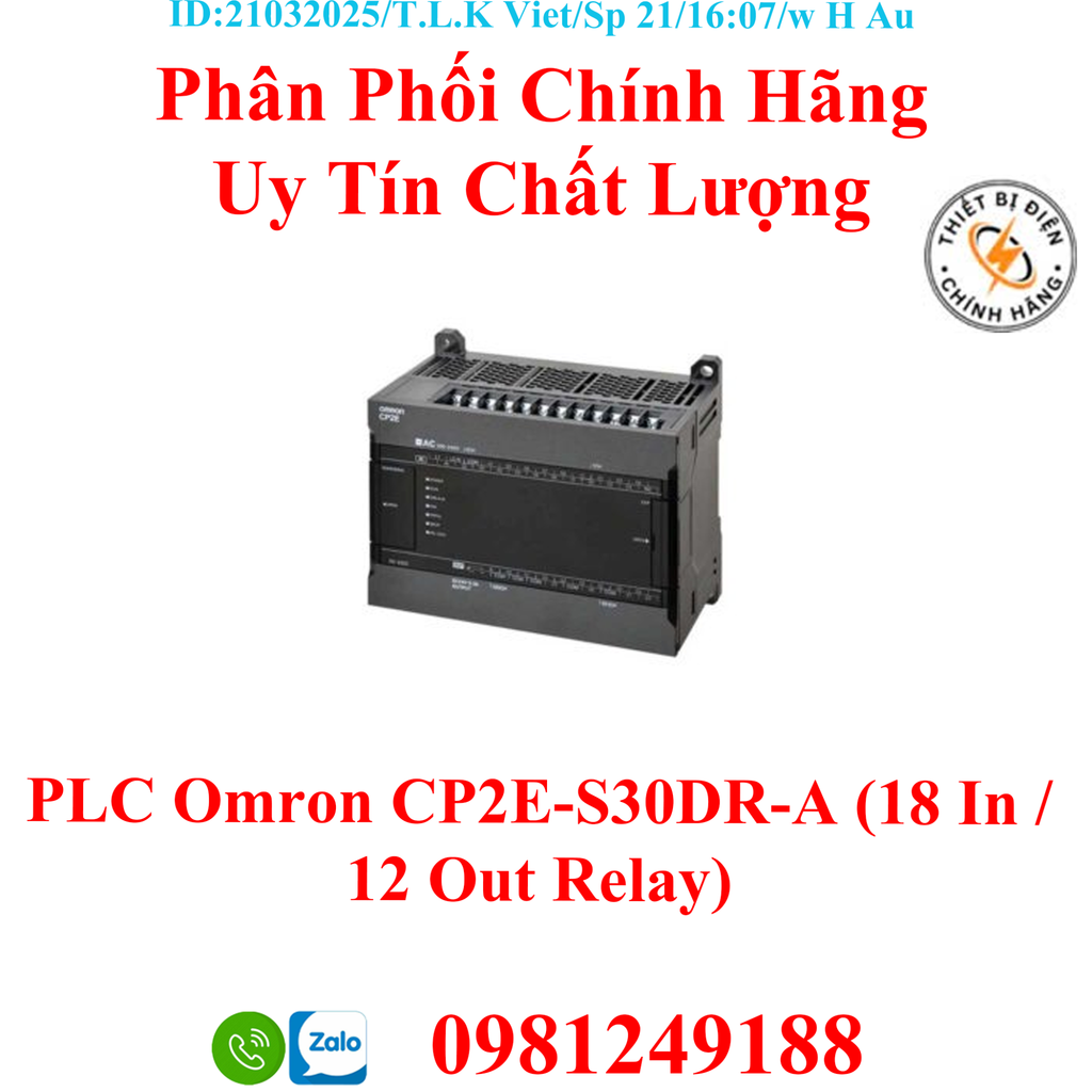 PLC Omron CP2E-S30DR-A (18 In / 12 Out Relay) – thietbidienchinhhang