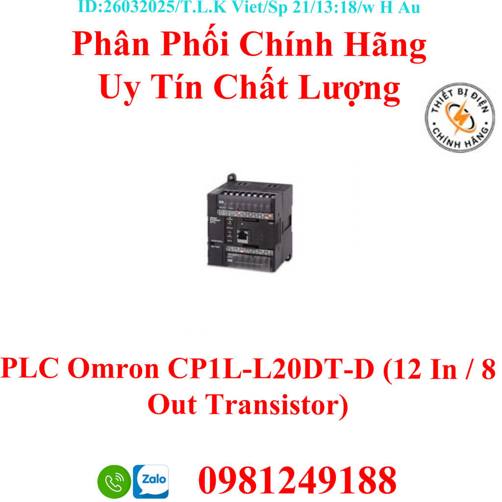 PLC Omron CP1L-L20DT-D (12 In / 8 Out Transistor) – thietbidienchinhhang