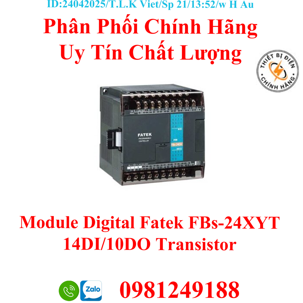 Module Digital Fatek FBs-24XYT 14DI/10DO Transistor – thietbidienchinhhang