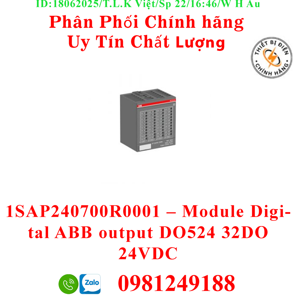 Module 1SAP240700R0001 – Module Digital ABB output DO524 32DO 24VDC ...