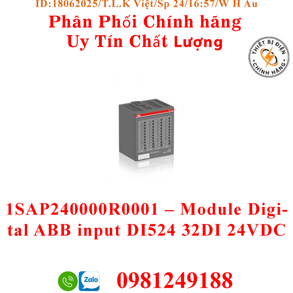 Module 1SAP240000R0001 – Module Digital ABB input DI524 32DI 24VDC ...