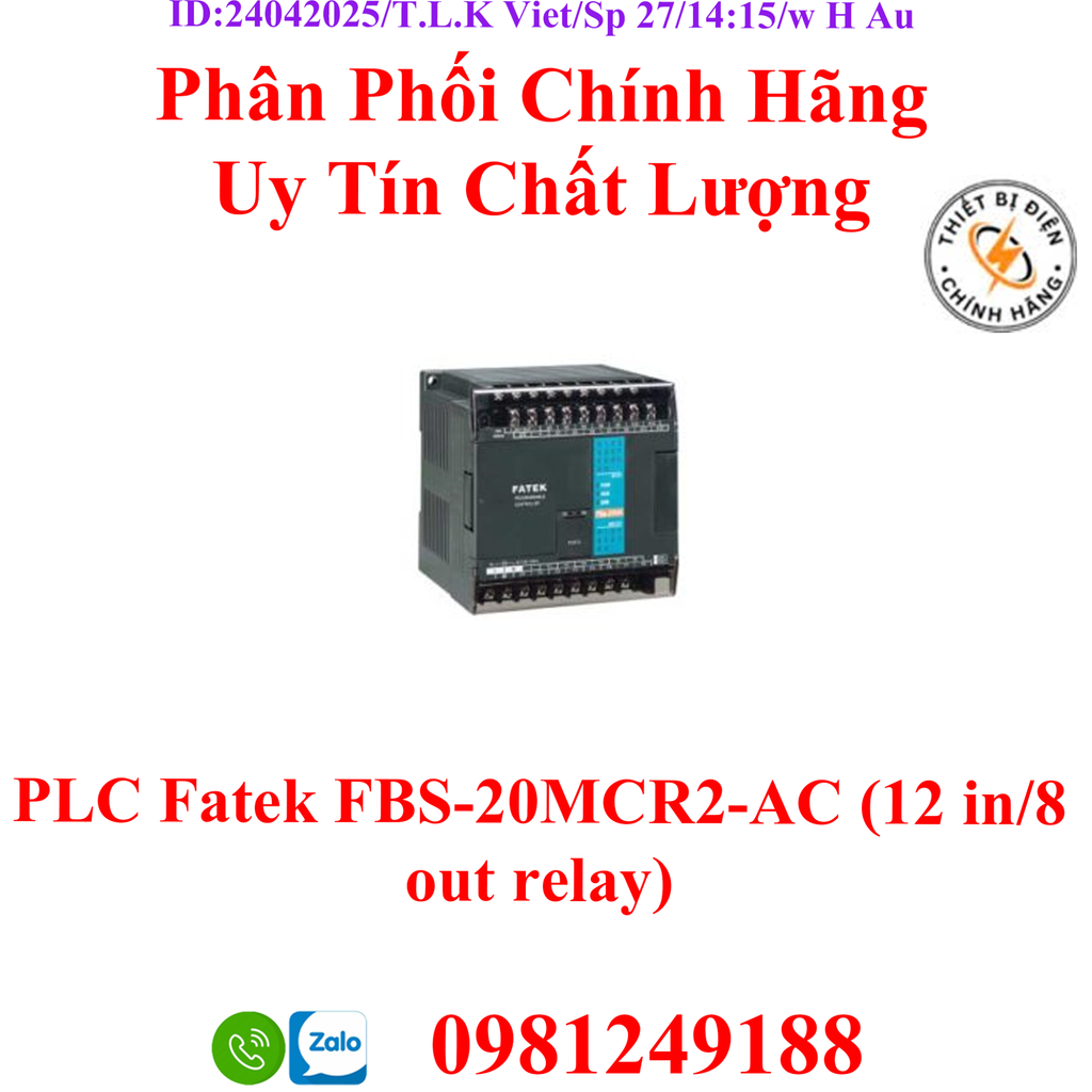 PLC Fatek FBS-20MCR2-AC (12 in/8 out relay) – thietbidienchinhhang