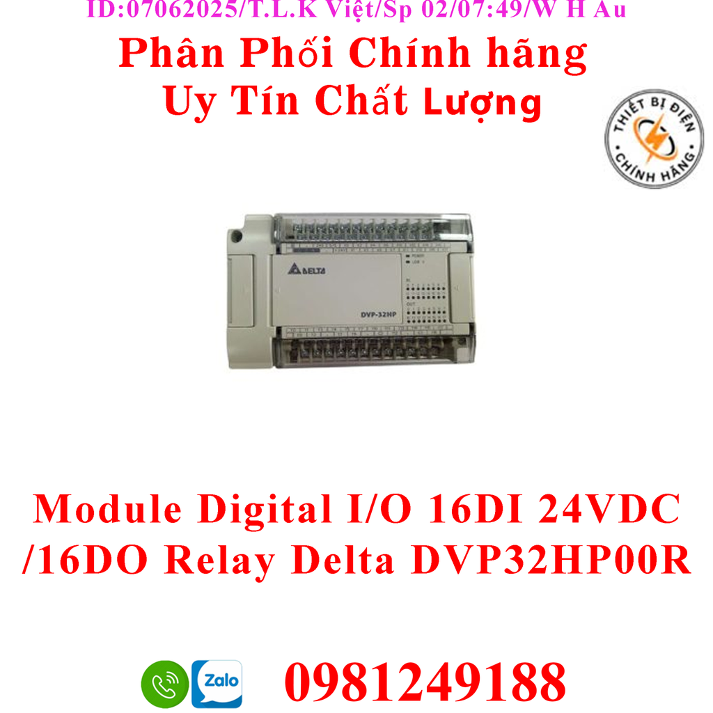 Module Digital I/O 16DI 24VDC /16DO Relay Delta DVP32HP00R ...