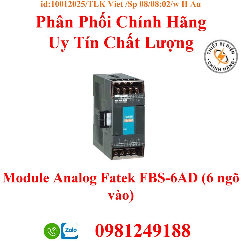 Module Analog Fatek FBS-6AD (6 ngõ vào) – thietbidienchinhhang