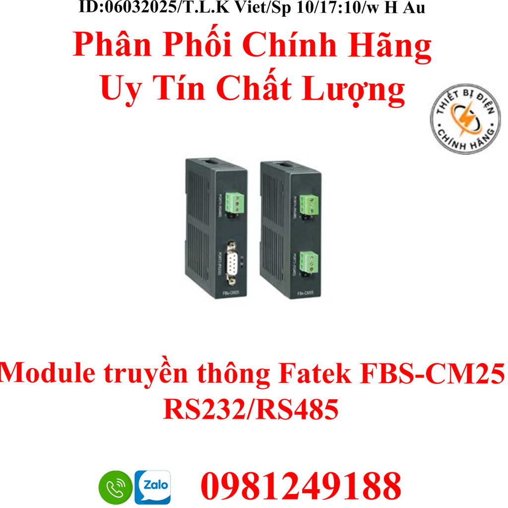 Module truyền thông Fatek FBS-CM25 RS232/RS485 – thietbidienchinhhang