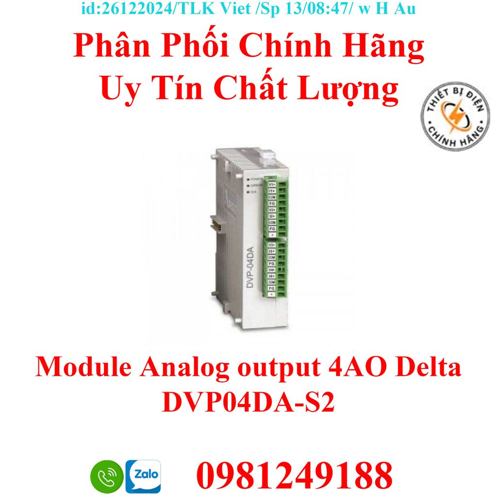 Module Analog output 4AO Delta DVP04DA-S2 – thietbidienchinhhang