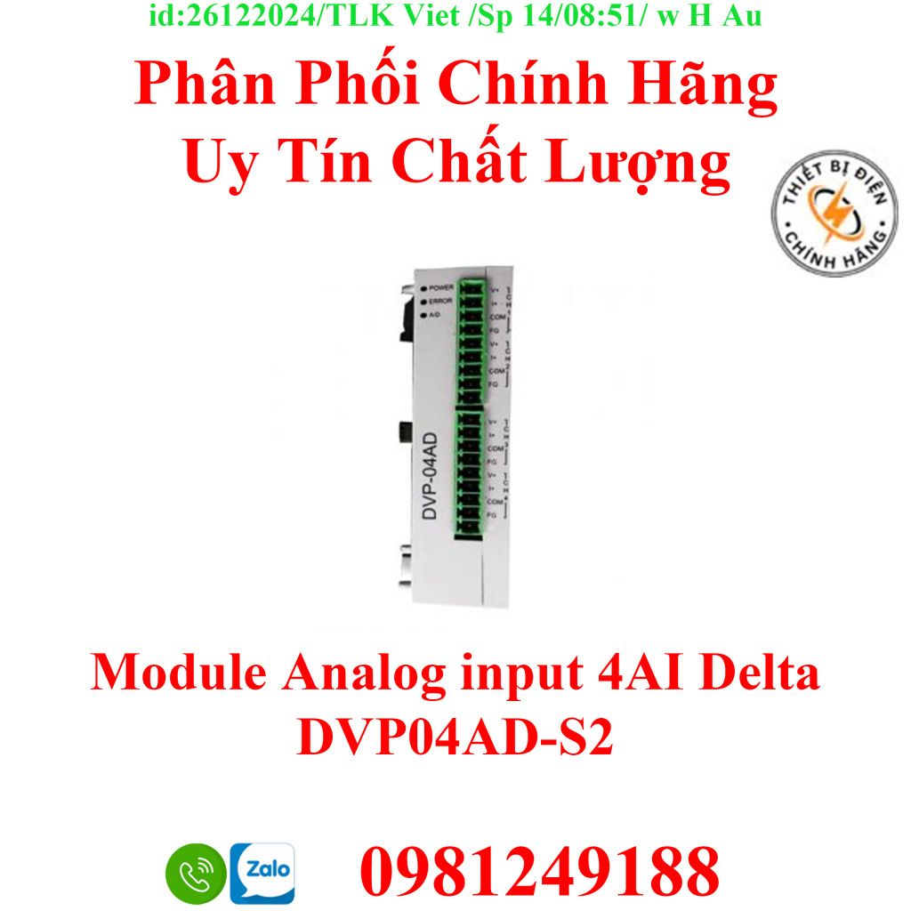 Module Analog input 4AI Delta DVP04AD-S2 – thietbidienchinhhang