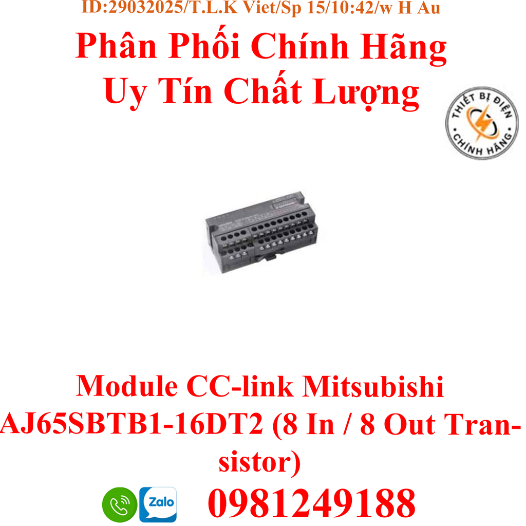 Module CC-link Mitsubishi AJ65SBTB1-16DT2 (8 In / 8 Out Transistor ...