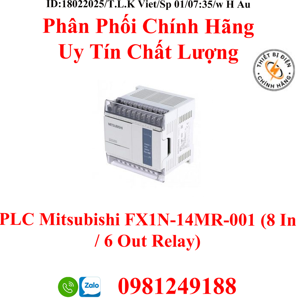 PLC Mitsubishi FX1N-14MR-001 (8 In / 6 Out Relay) – thietbidienchinhhang