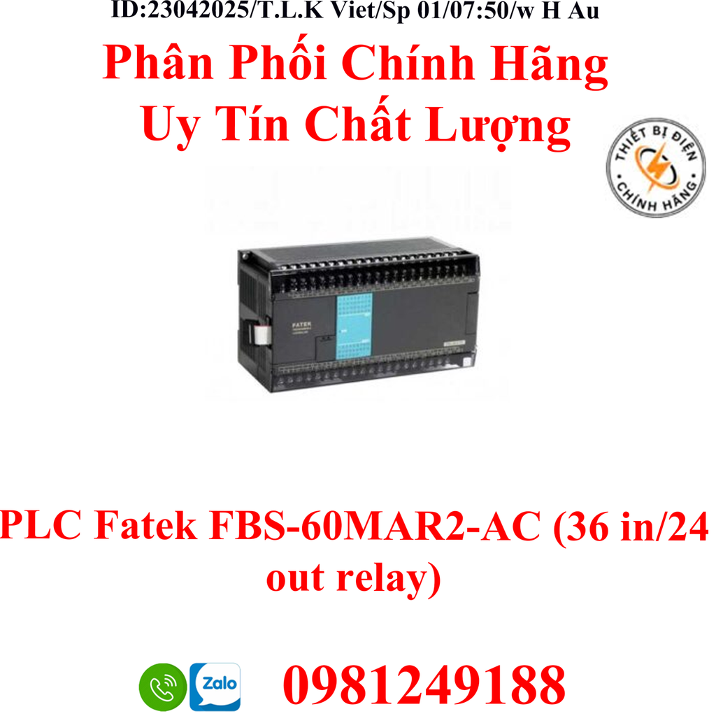 PLC Fatek FBS-60MAR2-AC (36 in/24 out relay) – thietbidienchinhhang