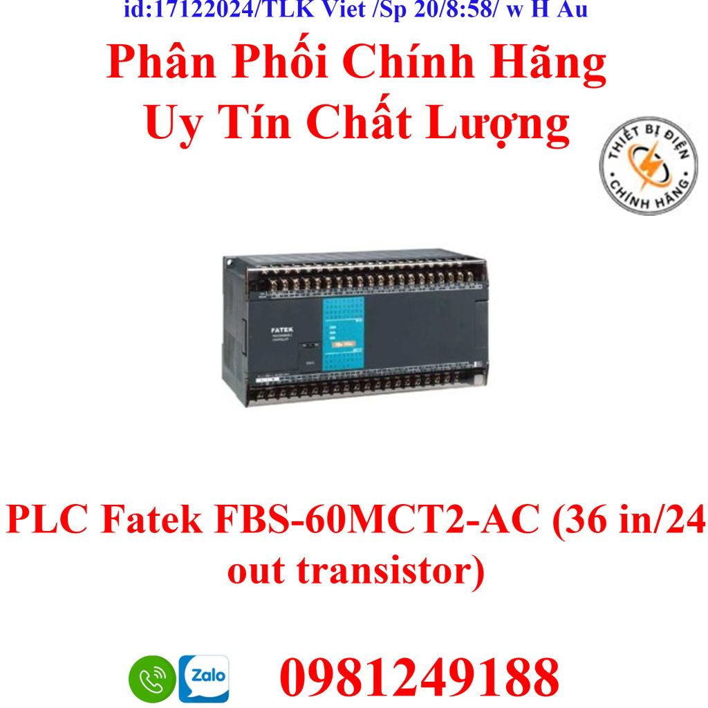 PLC Fatek FBS-60MCT2-AC (36 in/24 out transistor) – thietbidienchinhhang