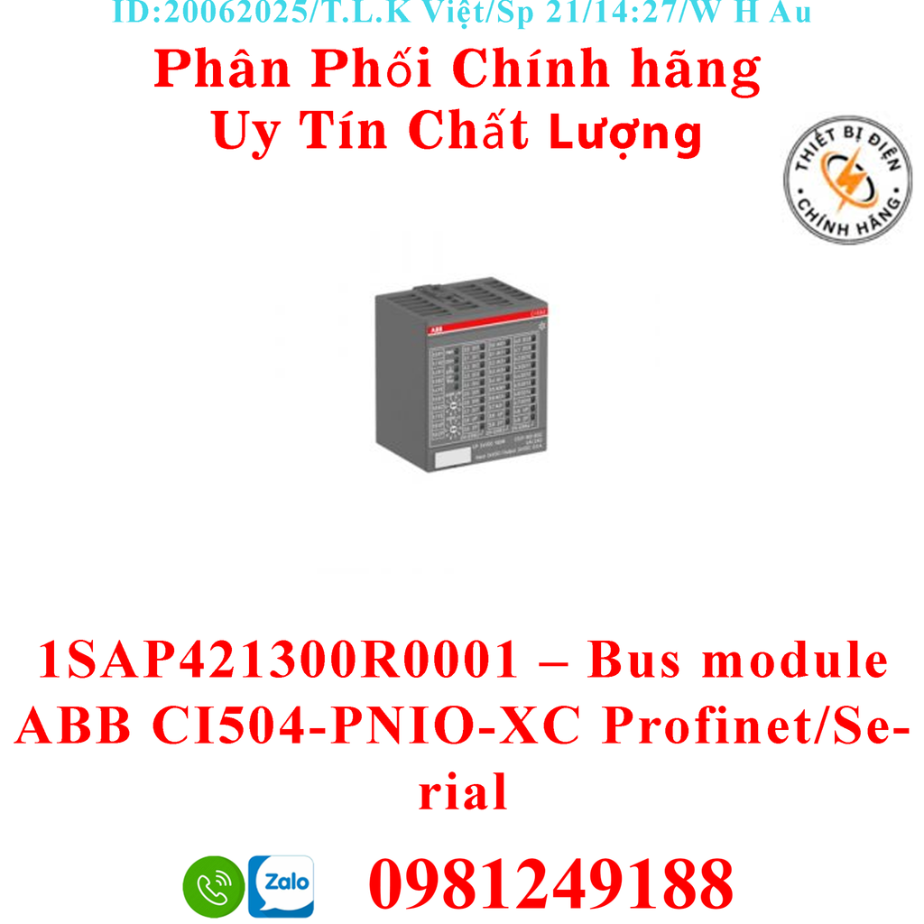 Module 1SAP421300R0001 – Bus module ABB CI504-PNIO-XC Profinet/Serial ...