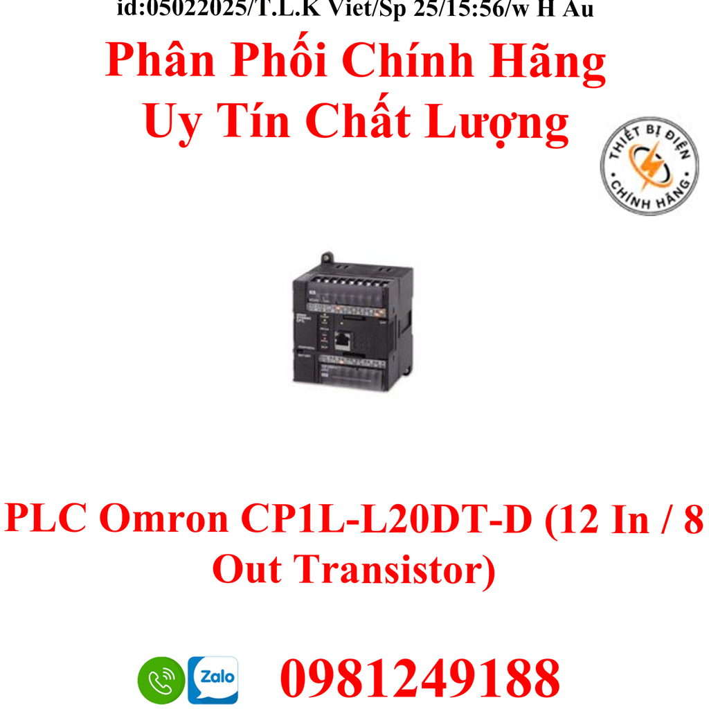 PLC Omron CP1L-L20DT-D (12 In / 8 Out Transistor) – thietbidienchinhhang