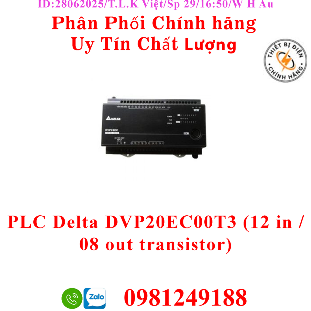 PLC Delta DVP20EC00T3 (12 in / 08 out transistor) – thietbidienchinhhang