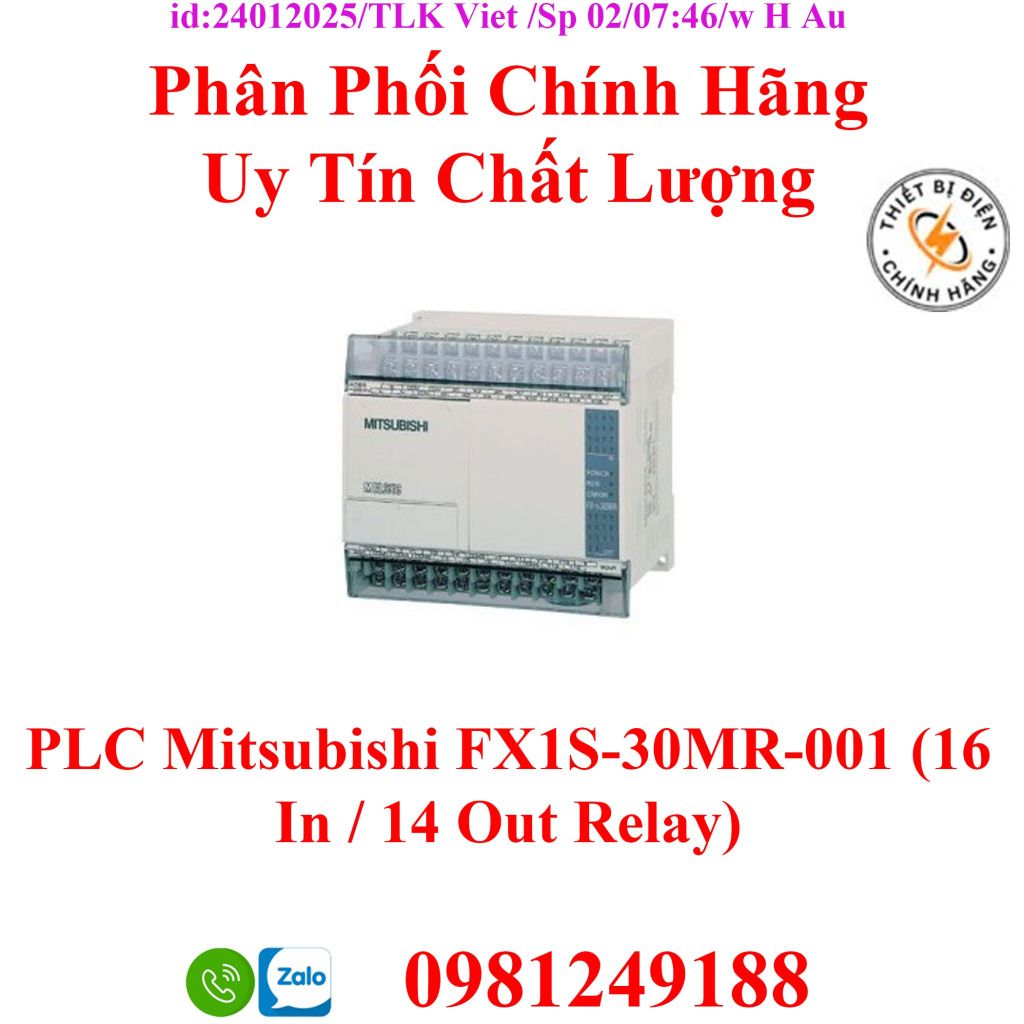 PLC Mitsubishi FX1S-30MR-001 (16 In / 14 Out Relay) – thietbidienchinhhang