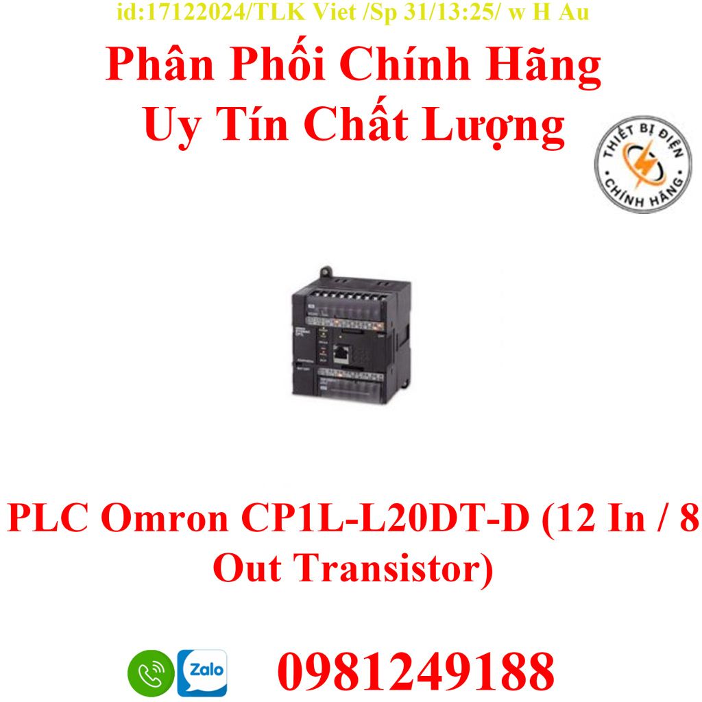 PLC Omron CP1L-L20DT-D (12 In / 8 Out Transistor) – thietbidienchinhhang