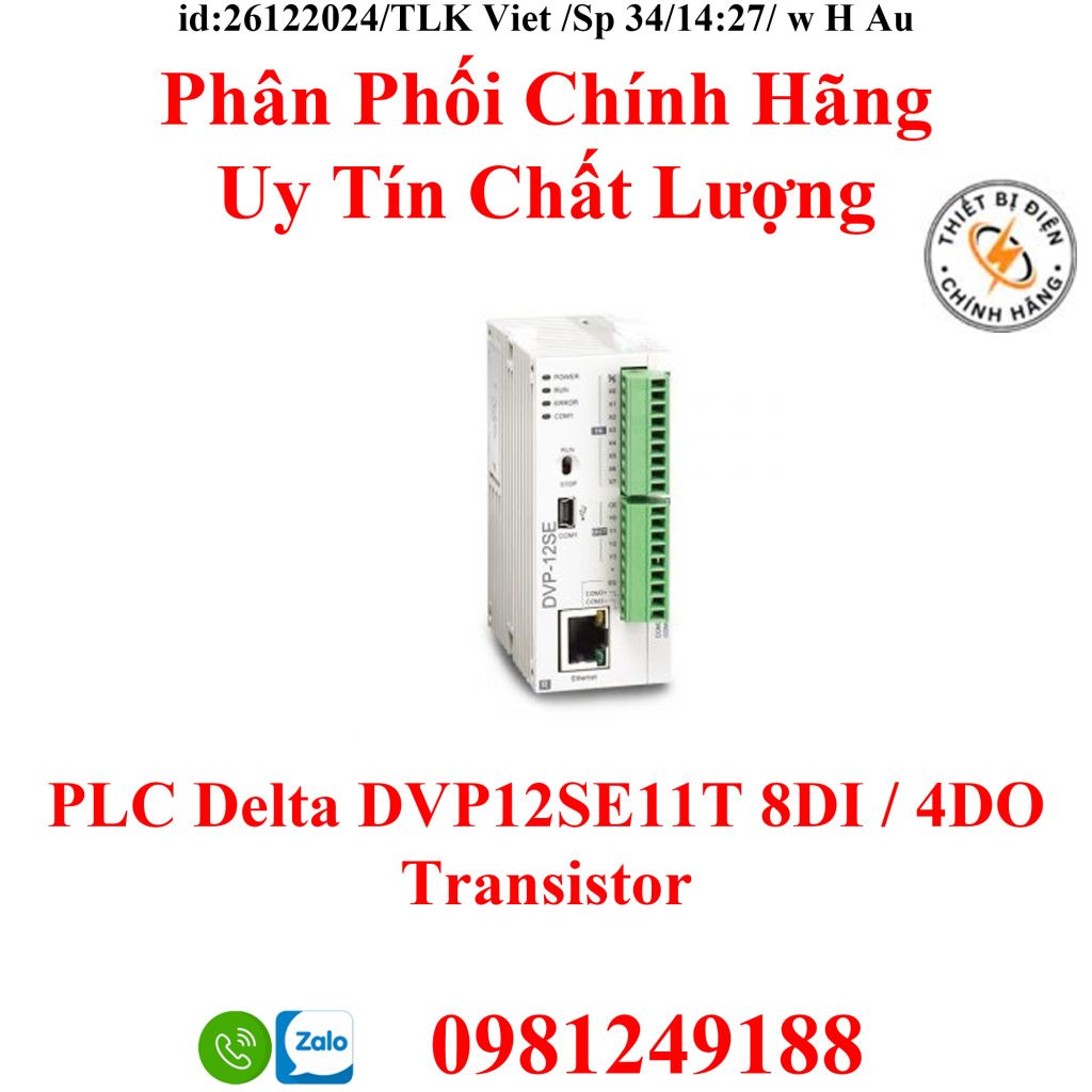 PLC Delta DVP12SE11T 8DI / 4DO Transistor – thietbidienchinhhang