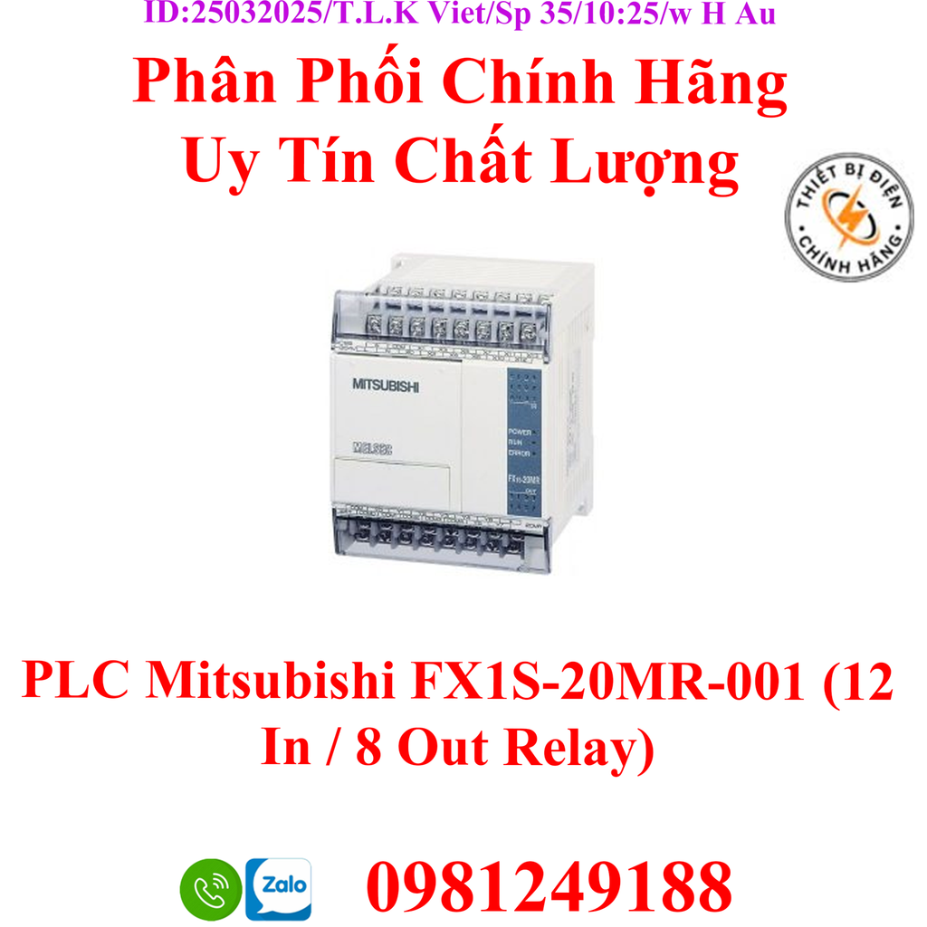 PLC Mitsubishi FX1S-20MR-001 (12 In / 8 Out Relay) – thietbidienchinhhang