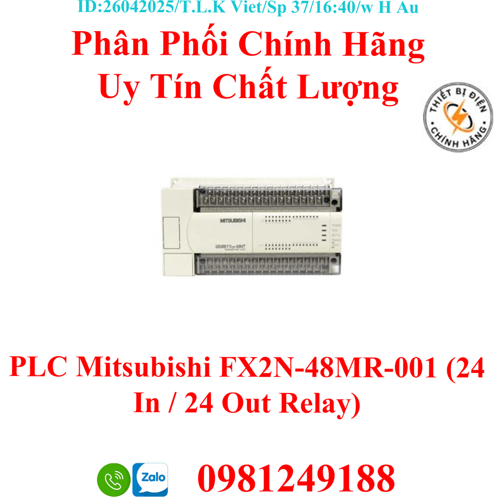 PLC Mitsubishi FX2N-48MR-001 (24 In / 24 Out Relay) – thietbidienchinhhang