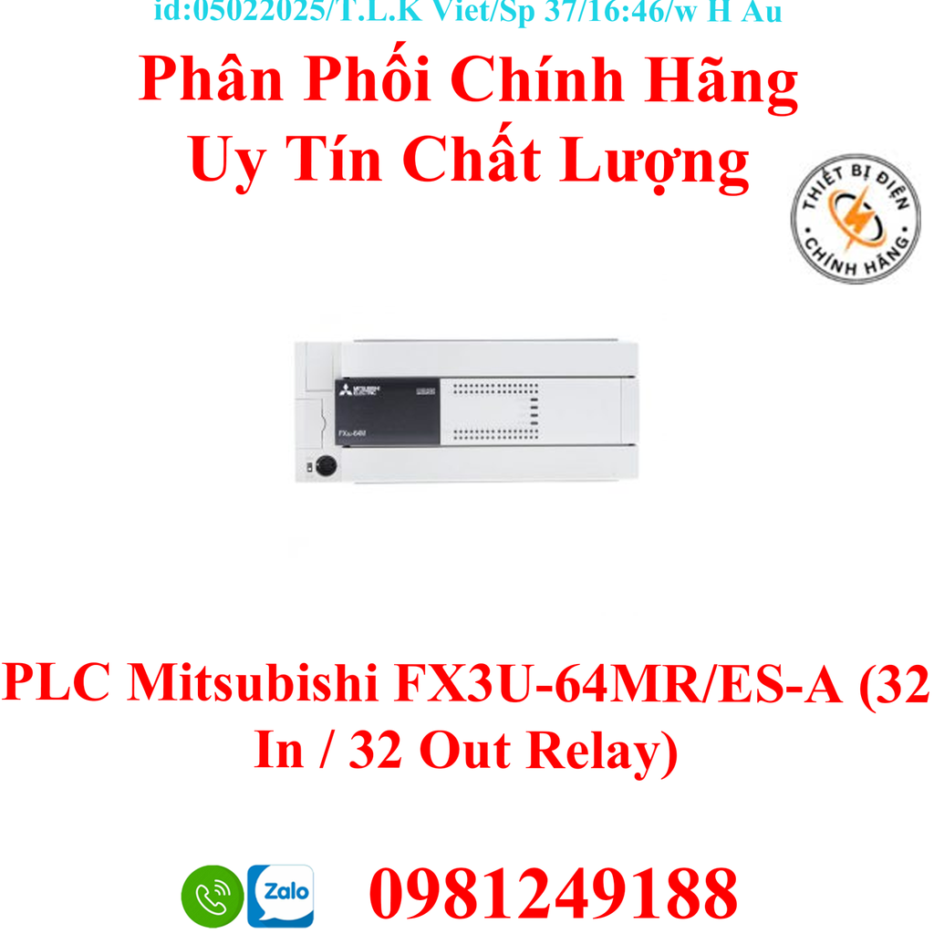 PLC Mitsubishi FX3U-64MR/ES-A (32 In / 32 Out Relay) – thietbidienchinhhang