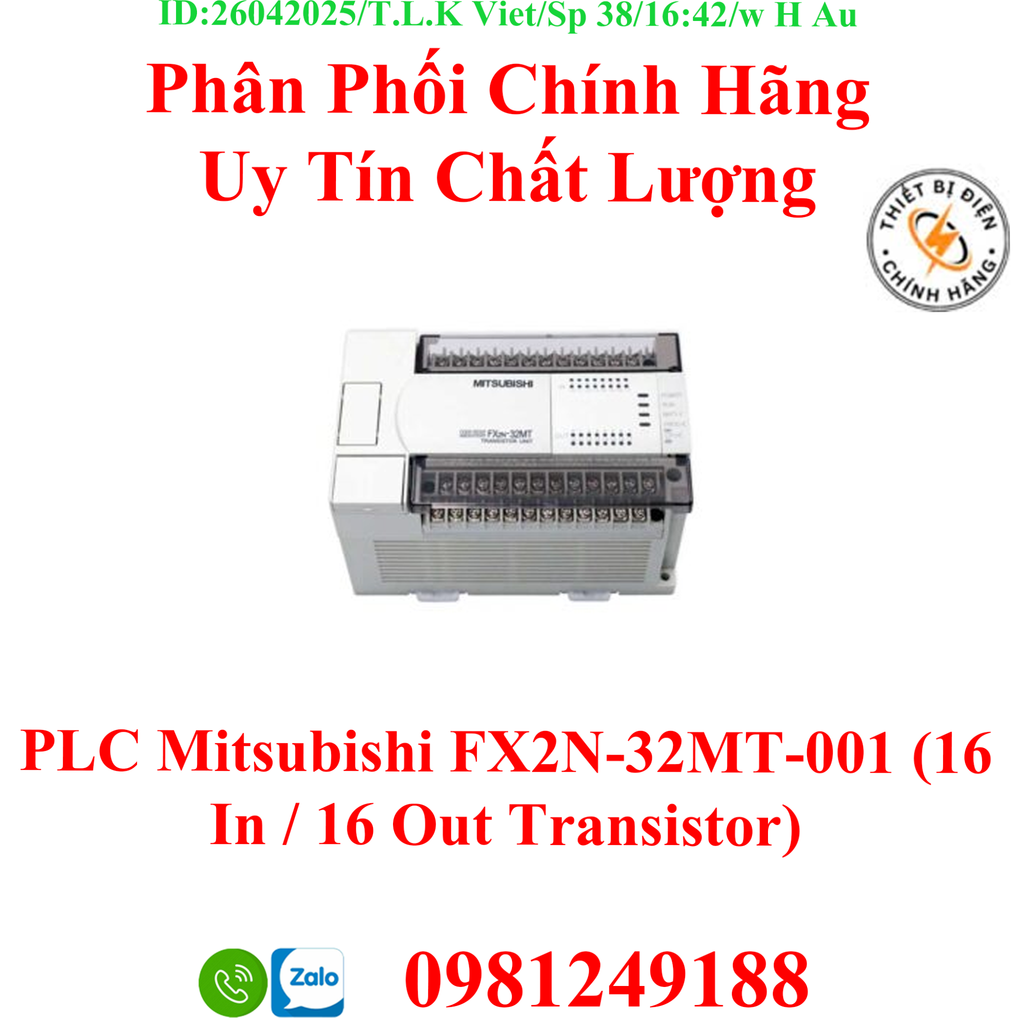 PLC Mitsubishi FX2N-32MT-001 (16 In / 16 Out Transistor) – thietbidienchinhhang