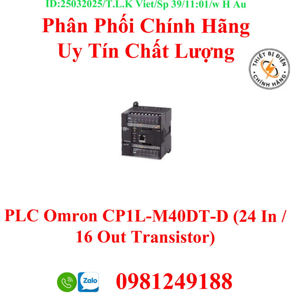 PLC Omron CP1L-M40DT-D (24 In / 16 Out Transistor) – thietbidienchinhhang