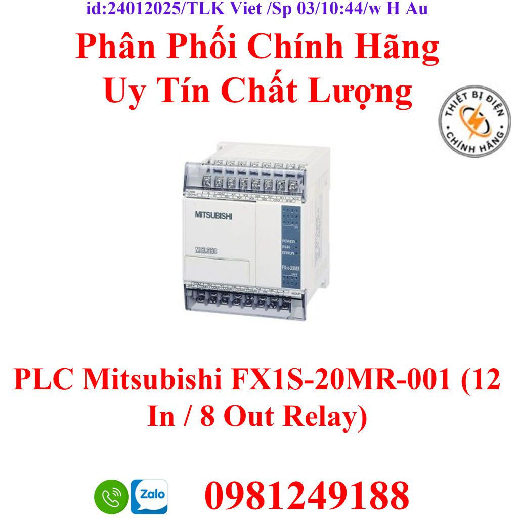 PLC Mitsubishi FX1S-20MR-001 (12 In / 8 Out Relay) – thietbidienchinhhang