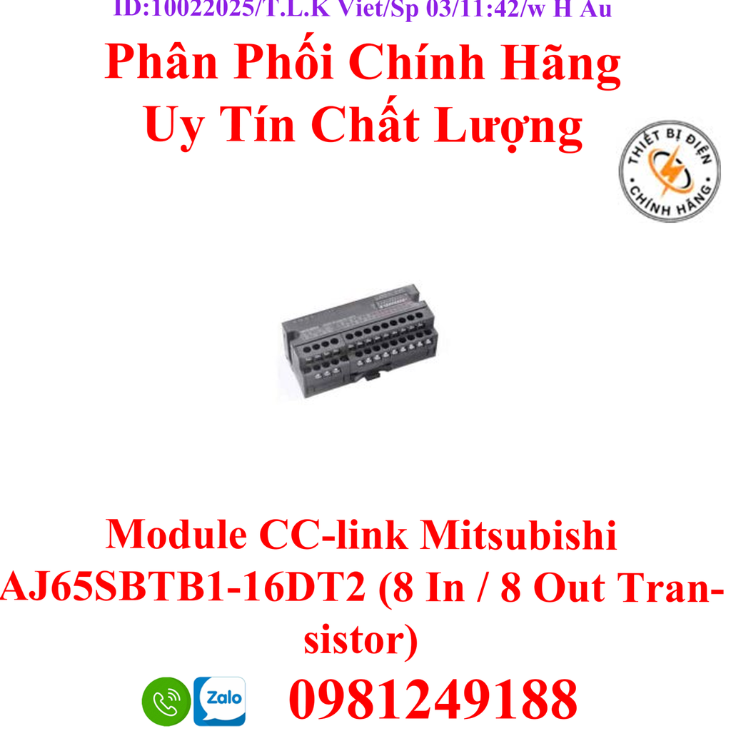 Module CC-link Mitsubishi AJ65SBTB1-16DT2 (8 In / 8 Out Transistor ...