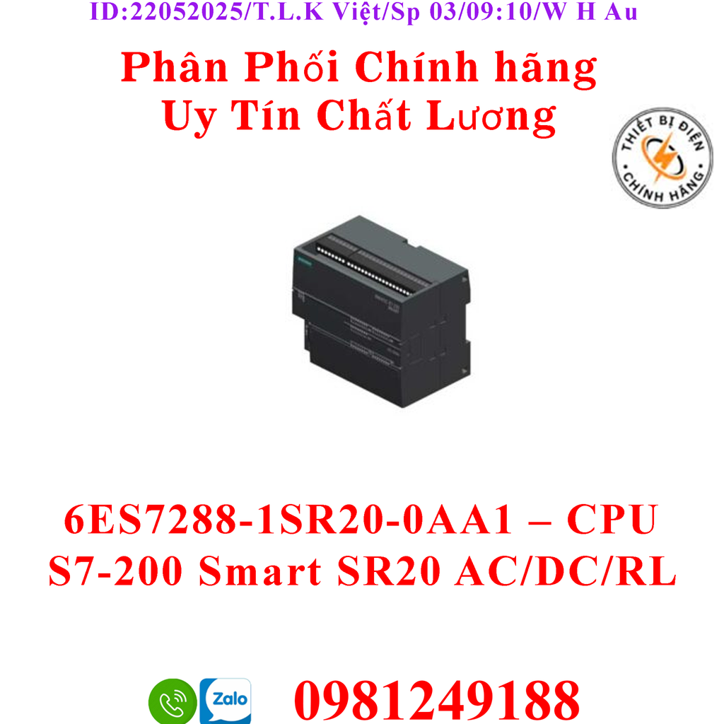 CPU 6ES7288-1SR20-0AA1 – CPU S7-200 Smart SR20 AC/DC/RL – thietbidienchinhhang
