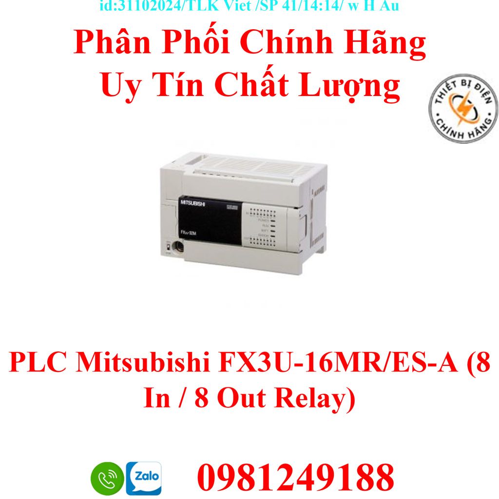 PLC Mitsubishi FX3U-16MR/ES-A (8 In / 8 Out Relay) – thietbidienchinhhang
