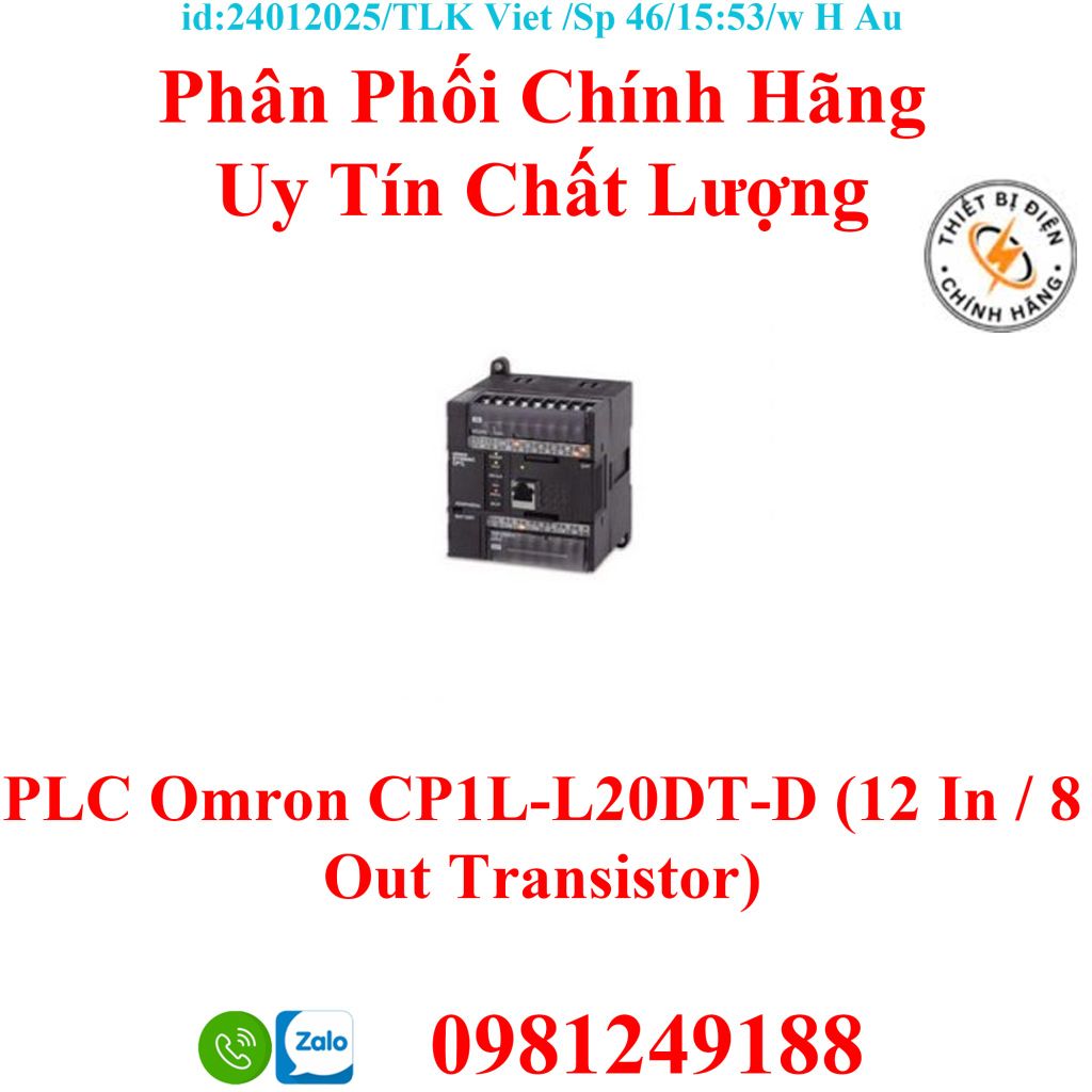 PLC Omron CP1L-L20DT-D (12 In / 8 Out Transistor) – thietbidienchinhhang