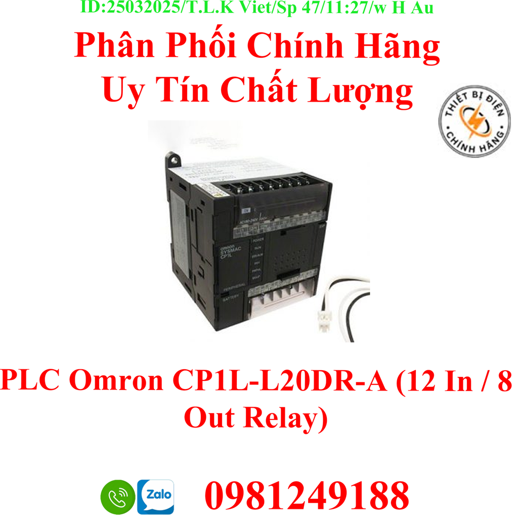 PLC Omron CP1L-L20DR-A (12 In / 8 Out Relay) – thietbidienchinhhang