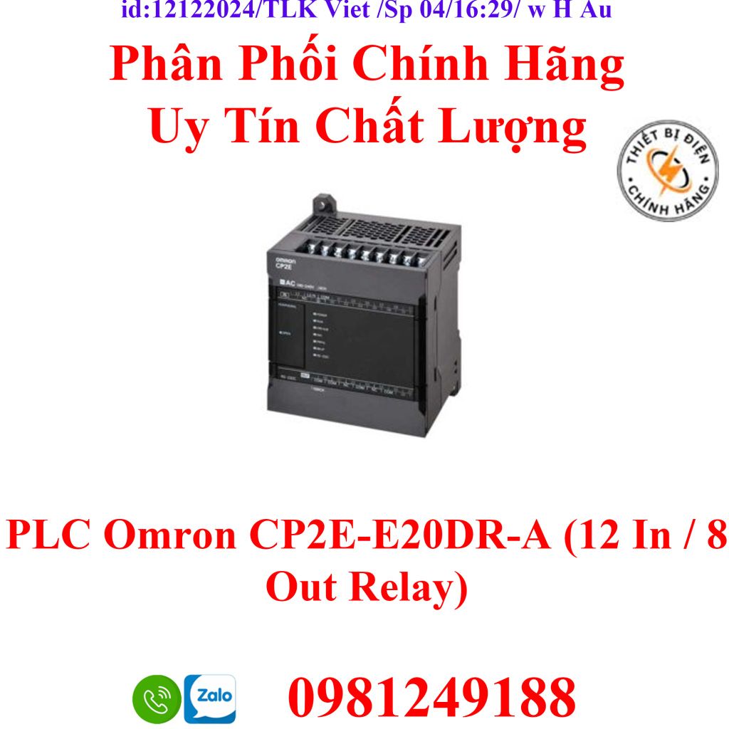 PLC Omron CP2E-E20DR-A (12 In / 8 Out Relay) – thietbidienchinhhang